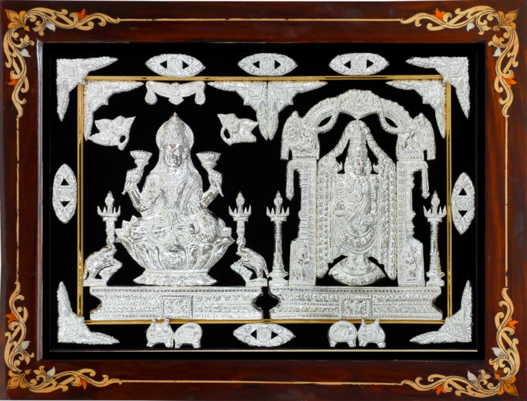 Customised - Handcrafted Pure Silver photo frames for Pooja room